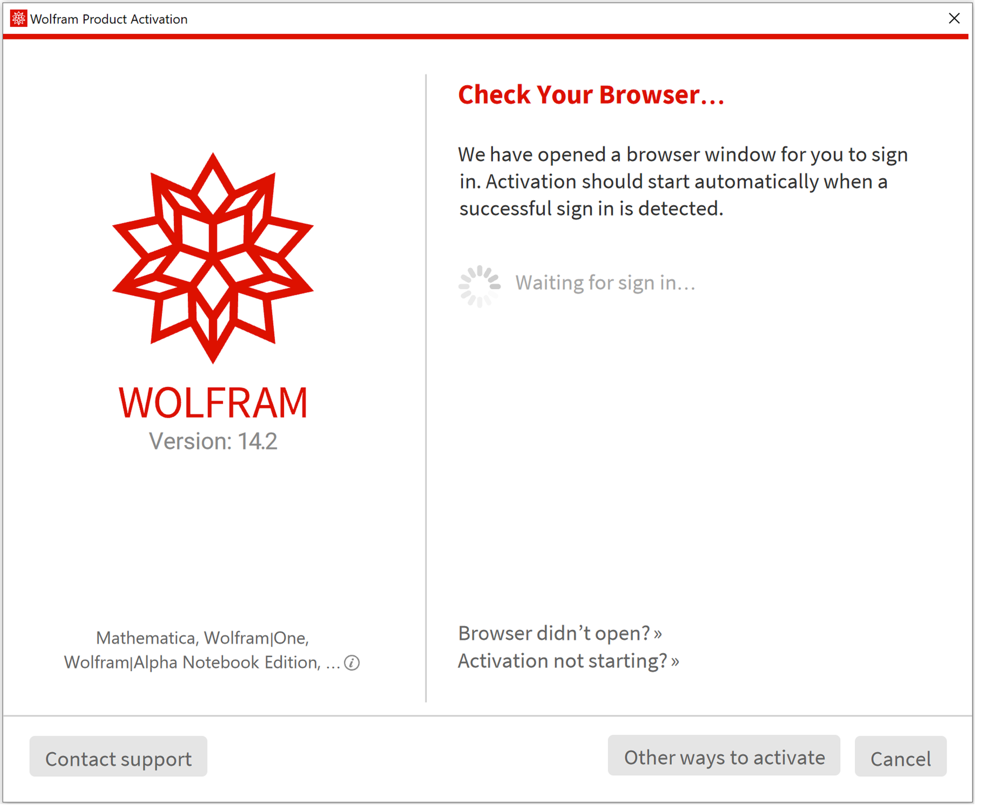 在 Wolfram 中激活产品—Wolfram Documentation