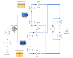 Modelica: Electrical.Machines.Examples.Transformers.Rectifier12pulse - SystemModeler Documentation